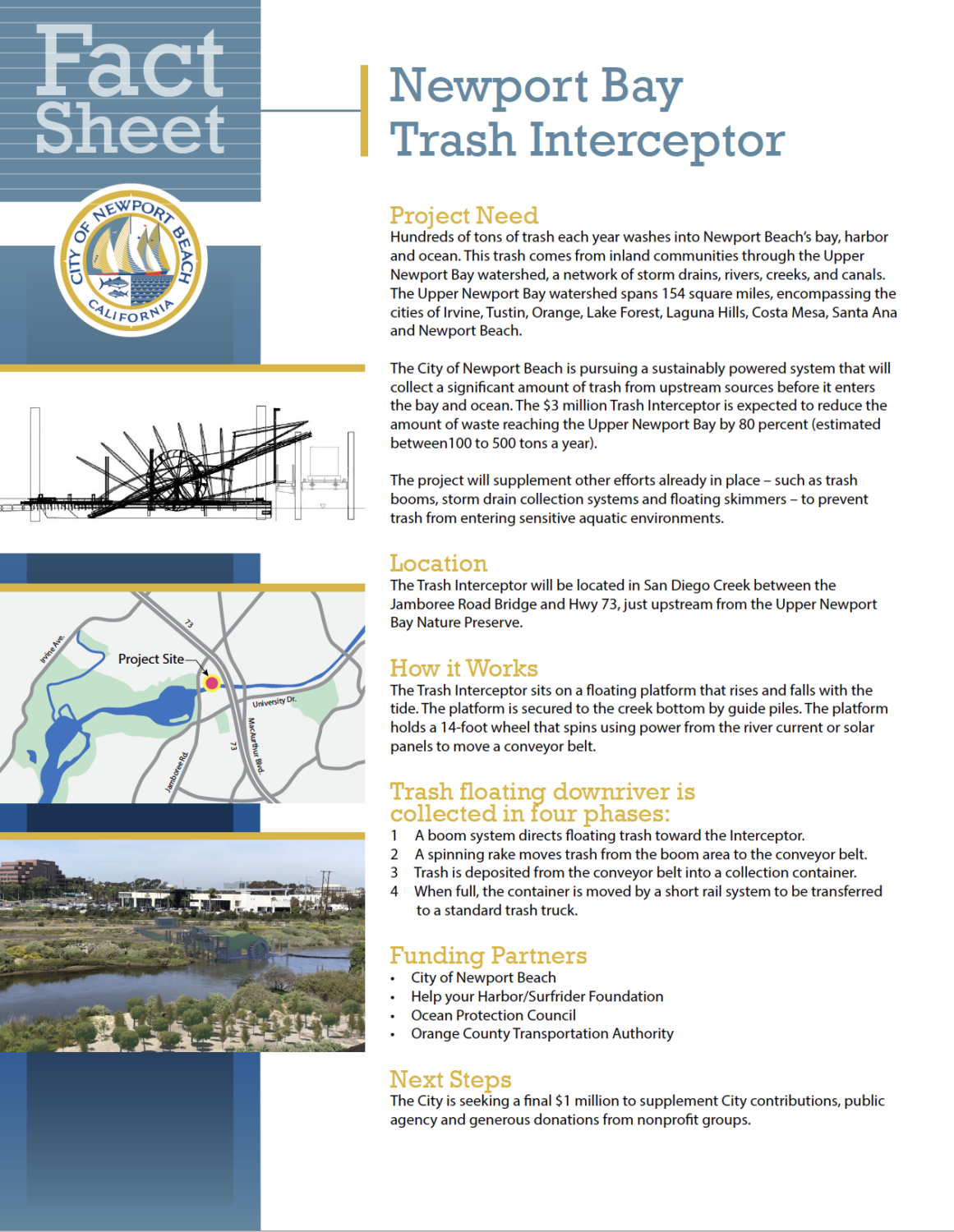 TRASH INTERCEPTOR FACT SHEET - NEWPORT HARBOR FOUNDATION
